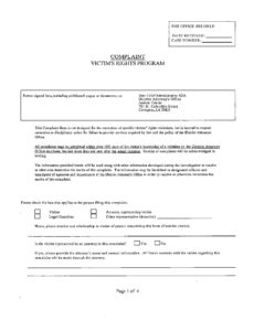 Complaint Form Victim Rights - J. Collin Sims District Attorney 22nd ...